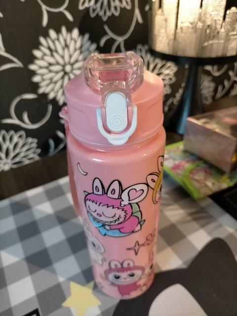 RARE LABUBU FROM The Monsters Pink 500ml Water Bottle With Strap And ...