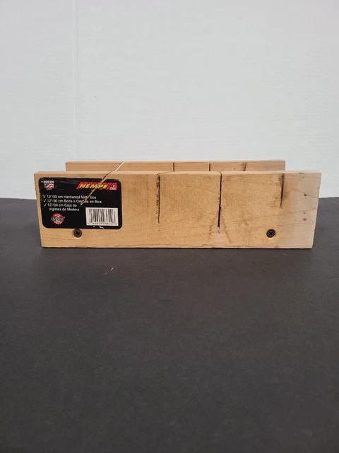VINTAGE HEMPE #3602N Hardwood Miter Box 12" 30cm 45 degree and 90 ...