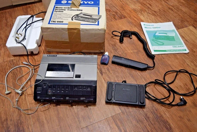VINTAGE SANYO TRC-9100 Memo-Schreiber Diktiergerät Transkribieren TRC 9100 Retro EUR 55,82 ...