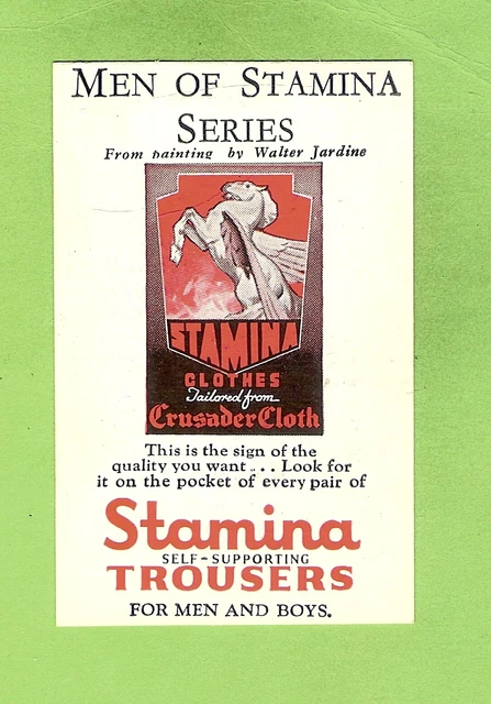 STAMINA CLOTHES TROUSER Title Card - Series 1, Men Of Stamina $8.00 ...