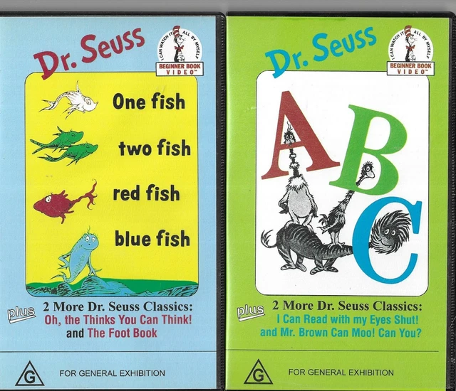 DR.SEUSS ONE FISH Two FISH Red FISH Blue FISH + ABC VHS BBC 6 ...
