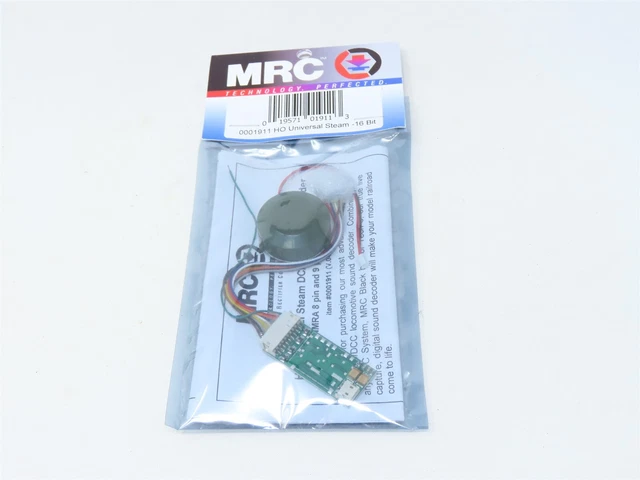 MRC 0001911 UNIVERSAL Steam 16-Bit DCC/SOUND Decoder w/Speaker for HO ...