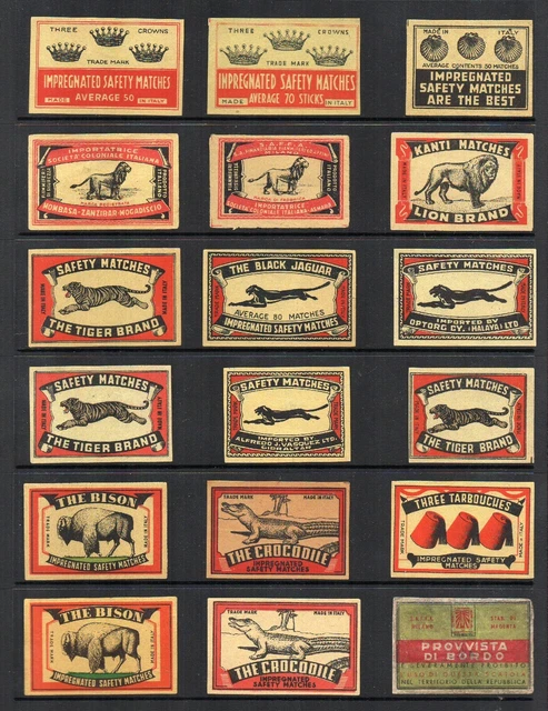 MATCHBOX LABELS RARE early Made in ITALY all different varieties Page 2 ...