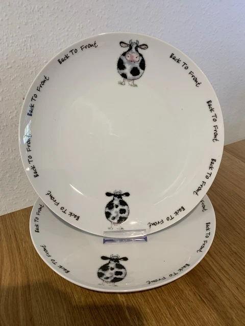 PRICE AND KENSINGTON Back To Front Cow Dinner Plates 26cm Dia . Set Of ...