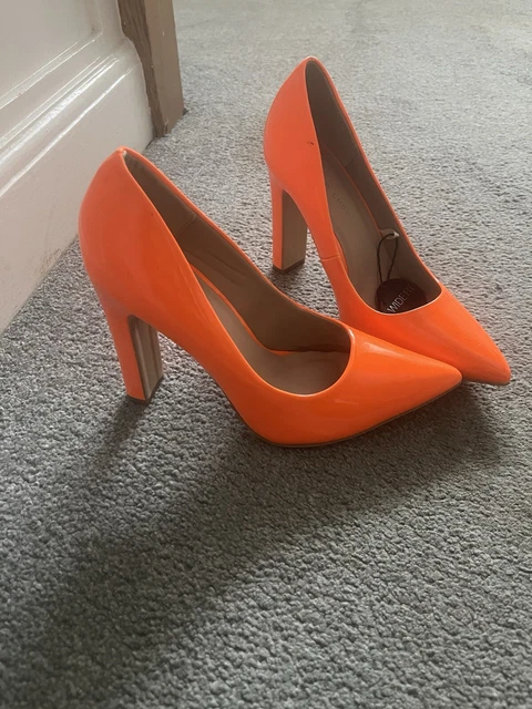 WIDE FIT RICH Orange Heels size 5 uk £10.00 - PicClick UK