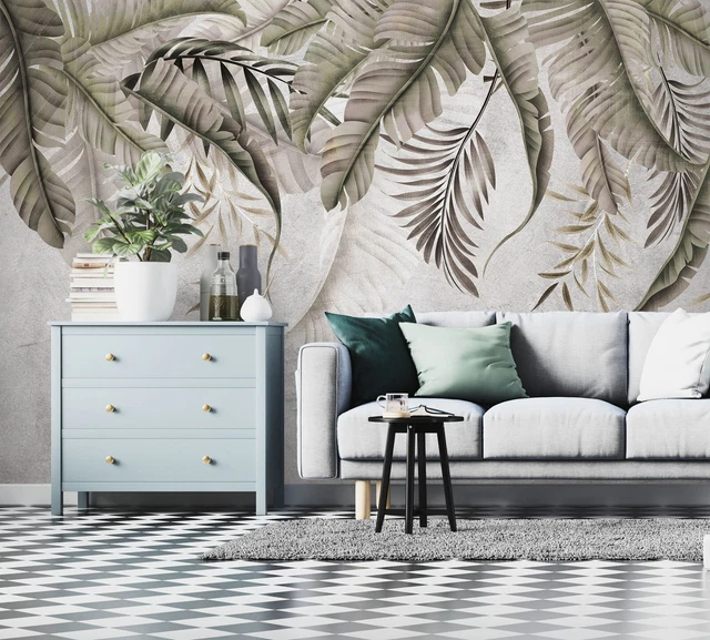 3D GRAY LEAVES A4270 Wallpaper Wall Murals Removable Self-adhesive Amy 24 $39.99 - PicClick AU