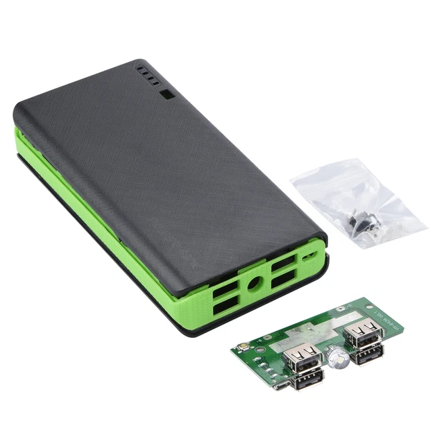 4 USB PORTS 2A Power Bank Case Kit 6x18650 Battery Fast Quick Charger ...