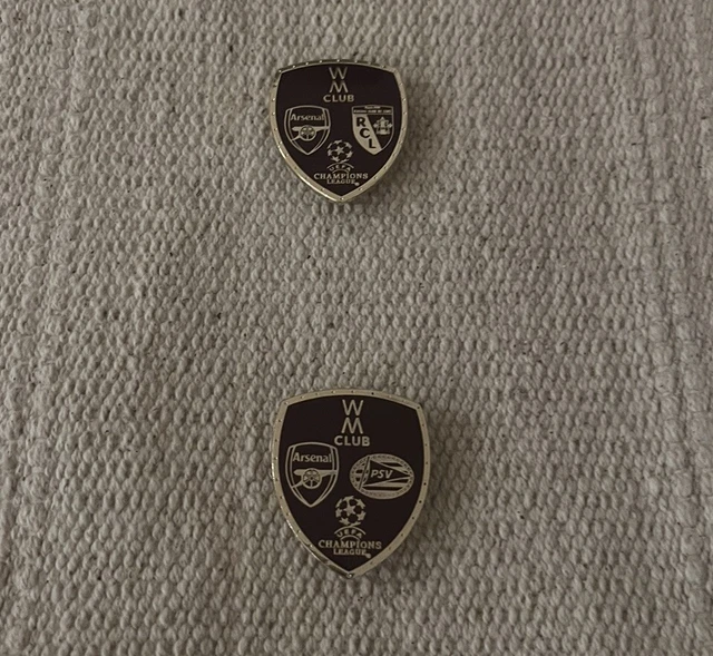 ARSENAL V PSV and RC Lens WM club badges, Champions league 2023/24 ...