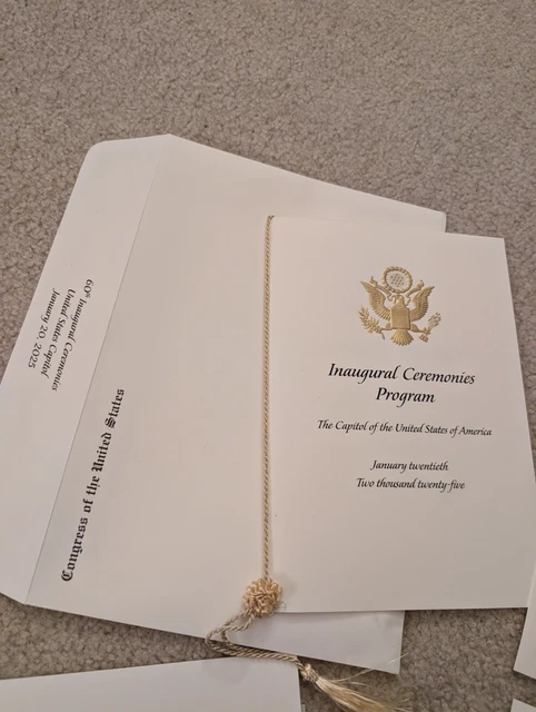 2025 DONALD TRUMP Inauguration Program And Invitation - Original $143. ...