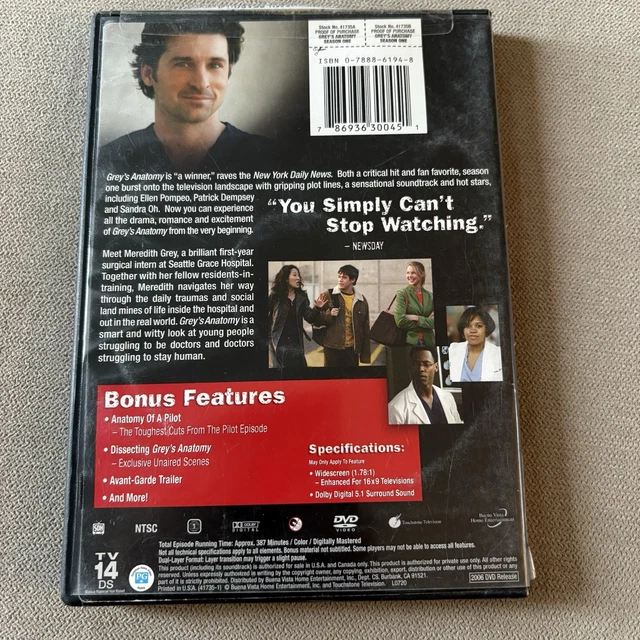 GREY'S ANATOMY SEASON One (DVD) Tested And Works $4.99 - PicClick CA