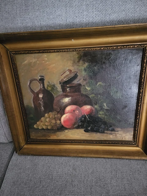 TABLEAU ANCIEN NATURE Morte huile sur toile Signé (A Définir) EUR 60,00 - PicClick FR
