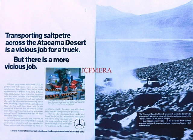 MERCEDES-BENZ TRUCKS ATACAMA Desert ADVERT Original Vintage 1971 Print ...