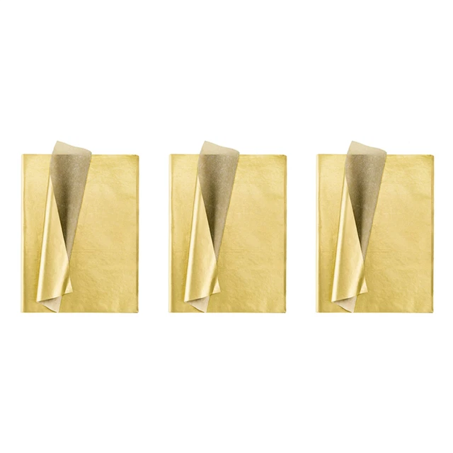 CARTA SETA ORO, 300 Fogli Imballaggio Metallico Carta Regalo per ...