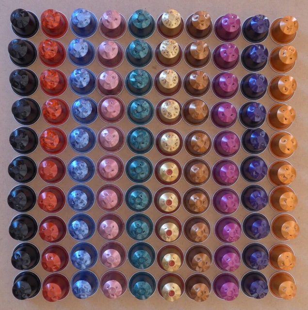 100 NESPRESSO KAPSELN zum Basteln - leer und gereinigt - 12 Farben SET 1 EUR 9,50 - PicClick DE