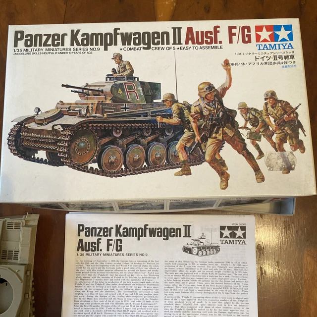 TAMIYA 35009 PANZERKAMPFWAGEN II Ausf. F/G Military Plastic Model Kit ...