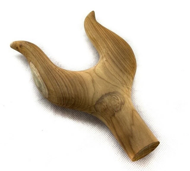 WOODEN WALKING STICK Handle Y Shape Thumb Stick Natural Grained £20.00 ...