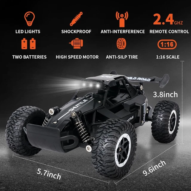 BIG RC CARS Large Remote Control Monster Truck 1/18 2WD Off-Road Buggy ...