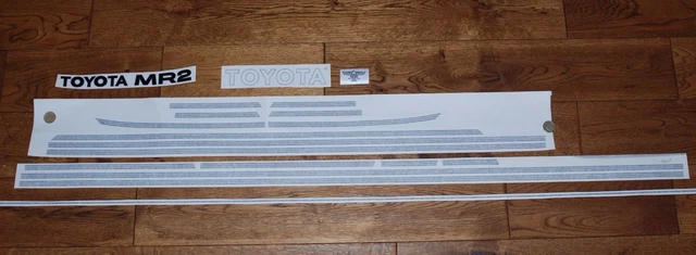 TOYOTA MR2 MK1 FULL STICKER SET IN BLACK + SIDE STRIPES. AW11 DECALS ...