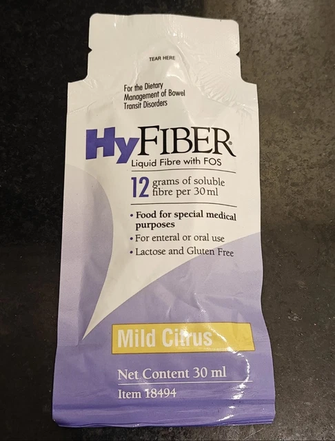 28 QTY HYFIBER Sachets Liquid Fibre Supplement 30ml Mild Citrus ...