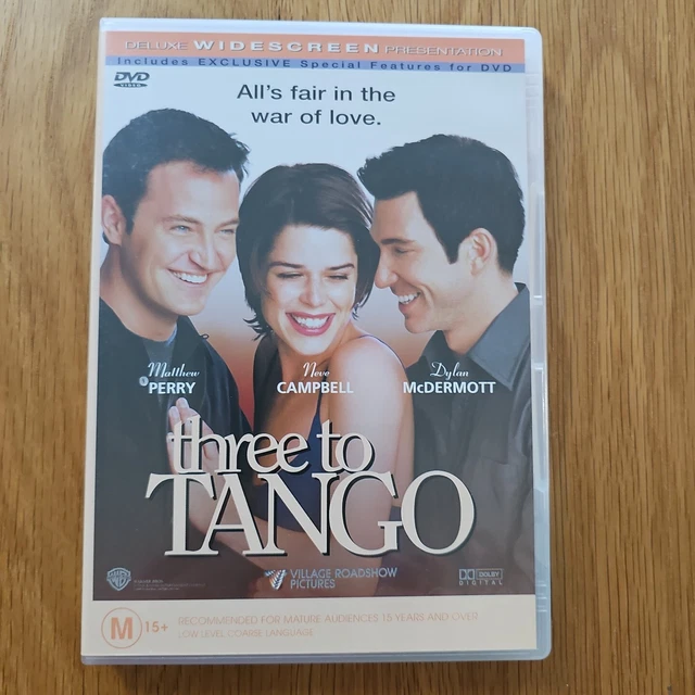 THREE TO TANGO (DVD, 1999) Neve Campbell Matthew Perry Dylan McDermott $9.99 - PicClick AU