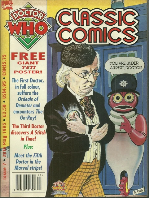 RARE MAGAZINE - DOCTOR WHO - Classic Comics #7 - May 1993 - with Poster ...