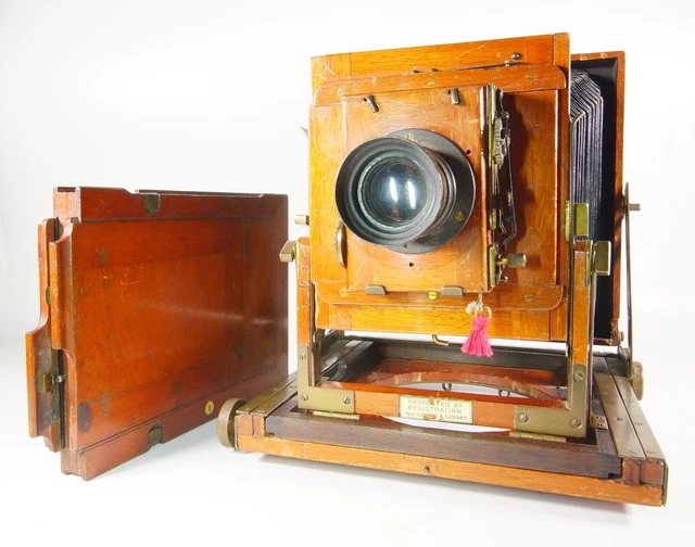 THORNTON PICKARD TRIPLE Extension 1/2 Plate Folding Bellows Camera ...