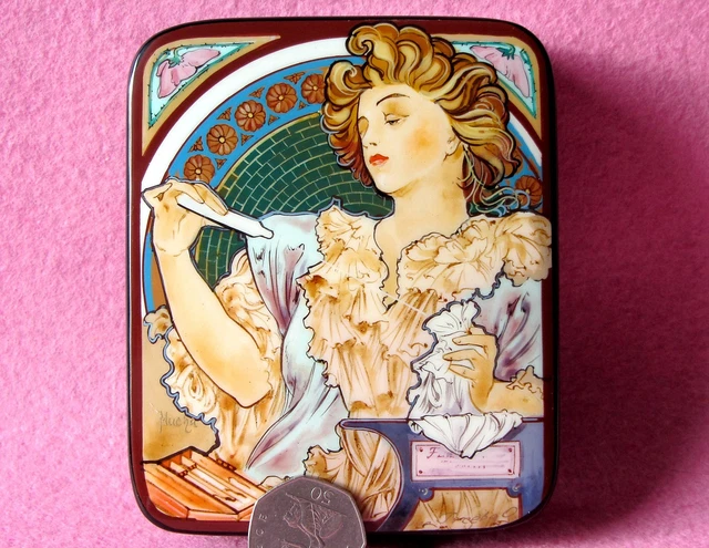 RUSSIAN LACQUER BOX MUCHA Lance Parfum Rodo (1896) Poster Hand Painted ... RUSSIAN LACQUER BOX MUCHA Lance Parfum Rodo (1896) Poster Hand Painted ...