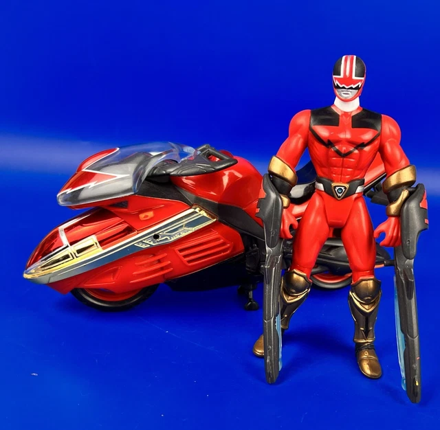 POWER RANGERS RED Ranger Time Force Quantum Figure & Strata Cycle 2000 ...