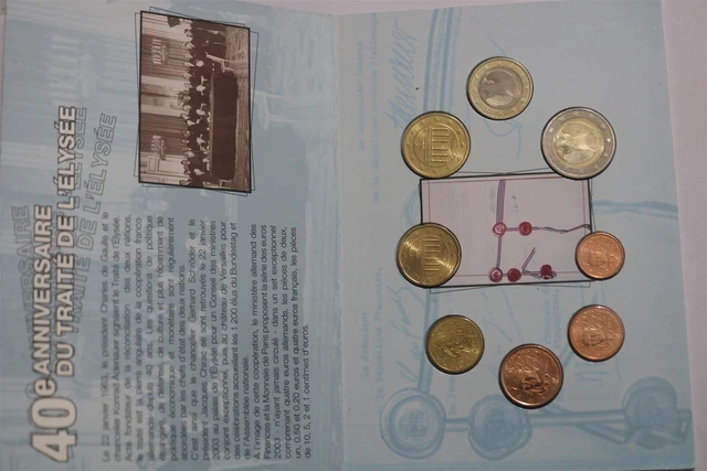 🧭 🇩🇪 🇫🇷 France Germany Euro Mint Set 2003 Elysee Treaty In Folder ...