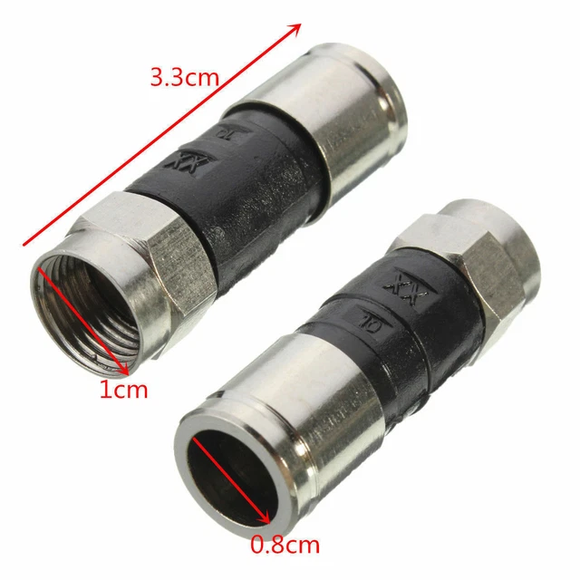 10* RG6 F-TYPE Compression Snap Seal Plug Connector Sky Satellite ...