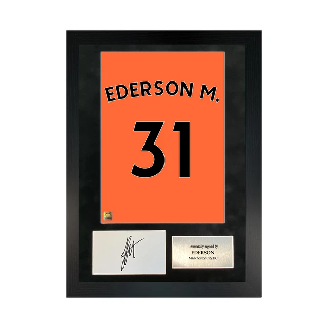 AUTHENTIC HAND-SIGNED A3 Frame Ederson Manchester Shirt Poster W/ COA £ ...