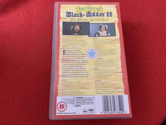 BLACK ADDER II Double Vhs Video Box Set Entire Series Comedy Tested ...
