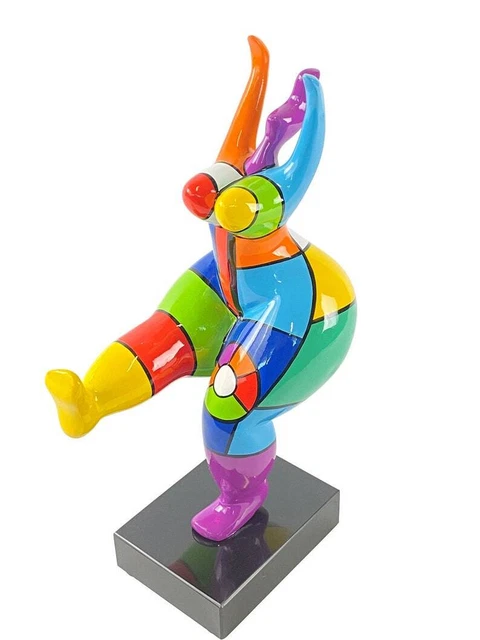 STATUE DE FEMME danseuse ou "Nana" en résine multicolore. Hauteur 45 ...