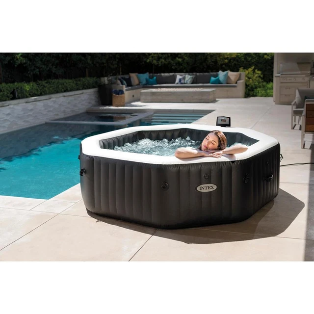 INTEX PURE SPA Jet & Bubble Deluxe Whirlpool Pool 201x71cm Massage ...