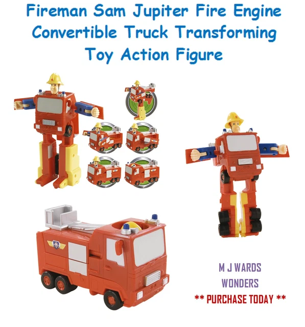 FIREMAN SAM JUPITER Fire Engine Convertible Truck Transforming Toy ...