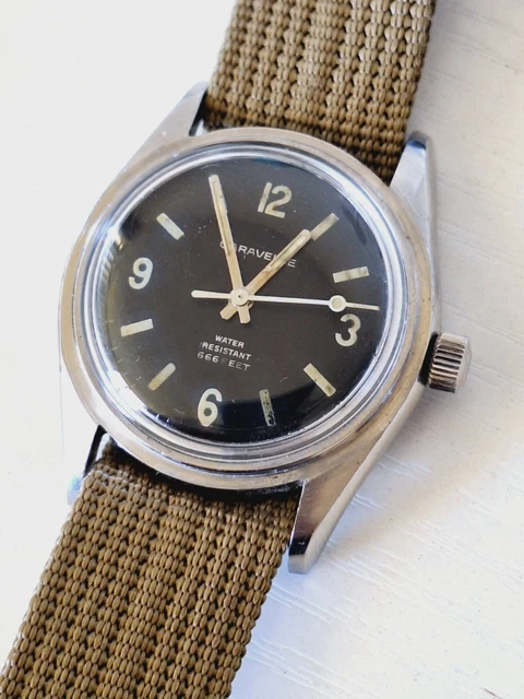 CARAVELLE BY BULOVA Sea Hunter 666 piedi pelle Devil Explorer 1970 ...