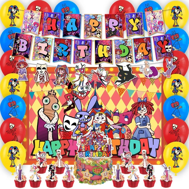 THE AMAZING DIGITAL CIRCUS Theme Birthday Party Backdrop Decoration ...