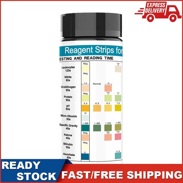 USEFUL 100 STRIPS Urinalysis Reagent Strips 10 Parameters Urine Test ...