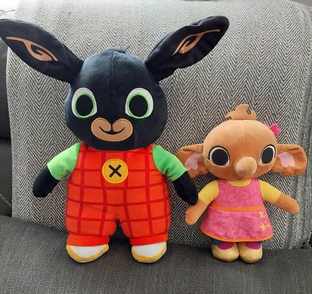 CBEEBIES HUGGABLE SOFT Toy Bing Bunny 34cm & Sula Talking 24cm Golden ...