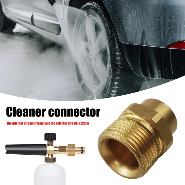 BRASS G1/4 FEMALE to M22-14mm Male Snow Foam Lance Adapter Foam Cannon ...
