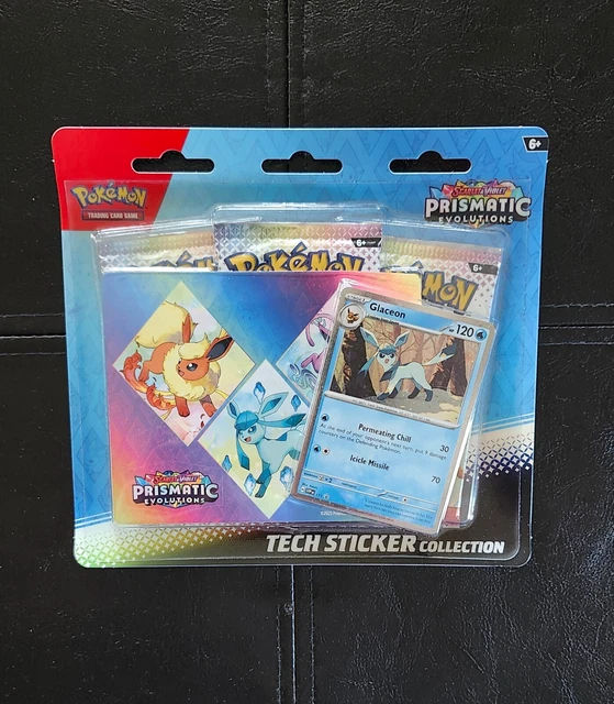 POKEMON PRISMATIC EVOLUTIONS Glaceon Tech Sticker Collection English ...