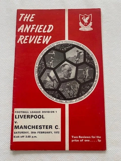 LIVERPOOL V MANCHESTER City Football programme - League Div 1 - 26th ...