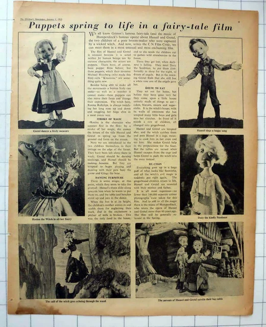 1955 HANSEL AND Gretel Puppet Film, Michael Myerberg EUR 7,03 - PicClick FR