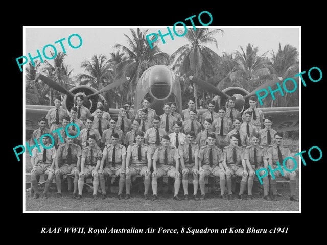 OLD LARGE HISTORIC PHOTO OF WWII RAAF THE No 8 SQUADRON AT KOTA BHARU ...