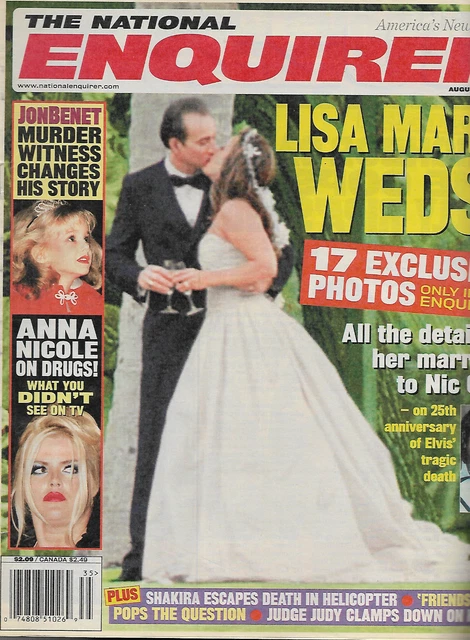 LISA MARIE PRESLEY & Nicolas Cage National Enquirer JonBenet Anna ...