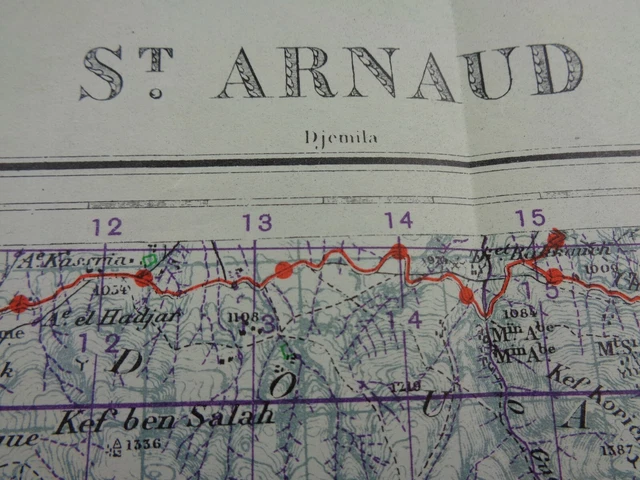 WW2 BRITISH MAP of "ST ARNAUD" (ALGERIA) 1942 - North African Campaign ...