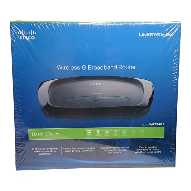 LINKSYS BY CISCO Wireless G Broadband Router Model WRT54G2 Wi-Fi Basic ...