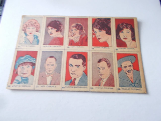 FEUILLE NON COUPÉE de 10 cartes à cigarettes bonbons Lon Chaney plus 9 ...