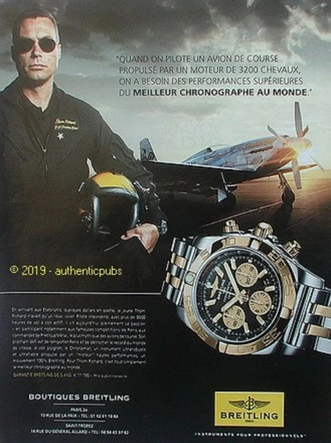 PUBLICITE BREITLING MONTRE Chronographe Thom Richard Pilote Avion De ...