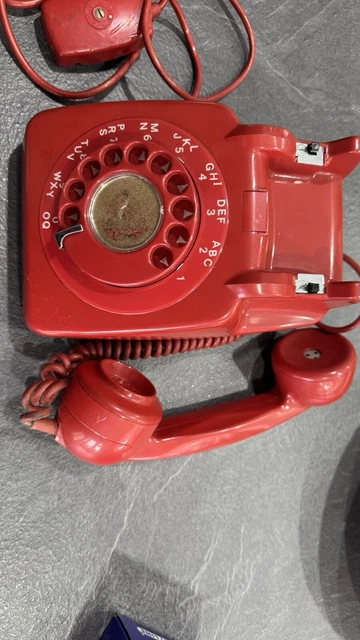 GPO TELEPHONE ROTARY Retro Style Handset Telephone - Red with unique ...